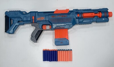 NERF Elite 2.0 Echo CS-10 Blaster Gun w/ 10 Dart Clip & 14 Darts Ammo ...