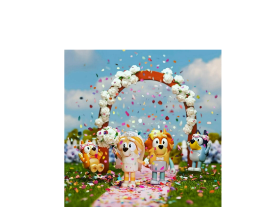 Bluey 4-Pack Wedding Figures, Includes Uncle Rad, Frisky, Bluey and ...
