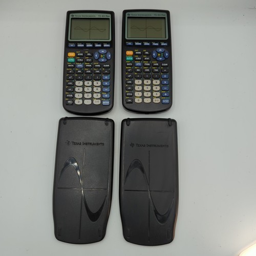 Lot of 2 Texas Instruments TI-83 Plus Graphing Calculator W/Cover ...
