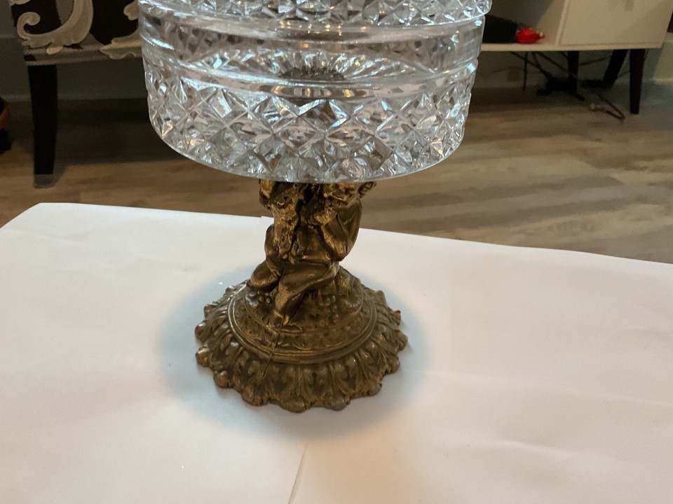Vintage L&L WMC Hollywood Regency Style Candy Compote w/Cherubs | eBay