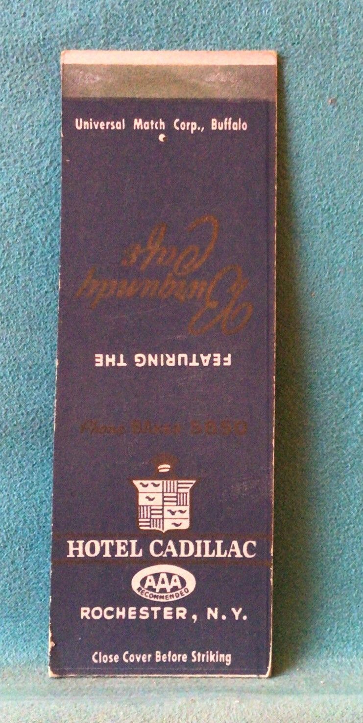 Matchbook Cover Hotel Cadillac Rochester New York C87 | eBay