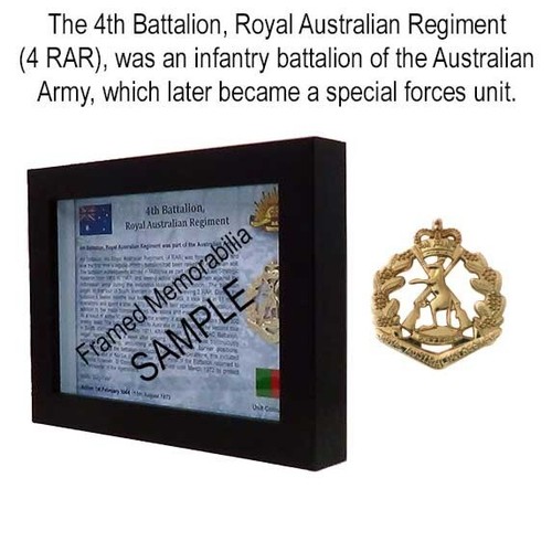 4th Battalion, Royal Australian Regiment (4RAR) 1964-1973 - Framed ...