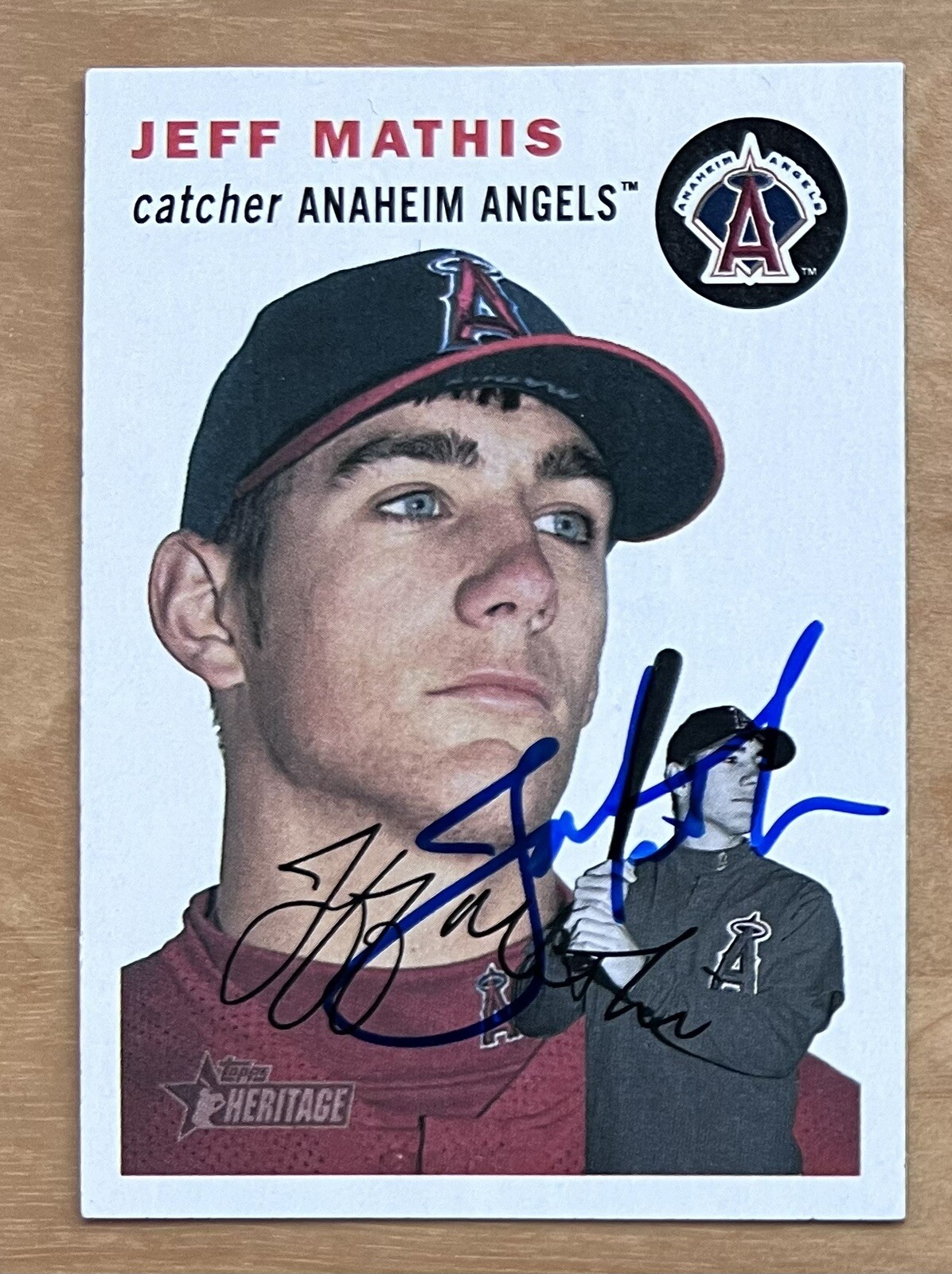 Jeff Mathis Signed 2003 Topps Heritage Baseball Card RC Auto ...