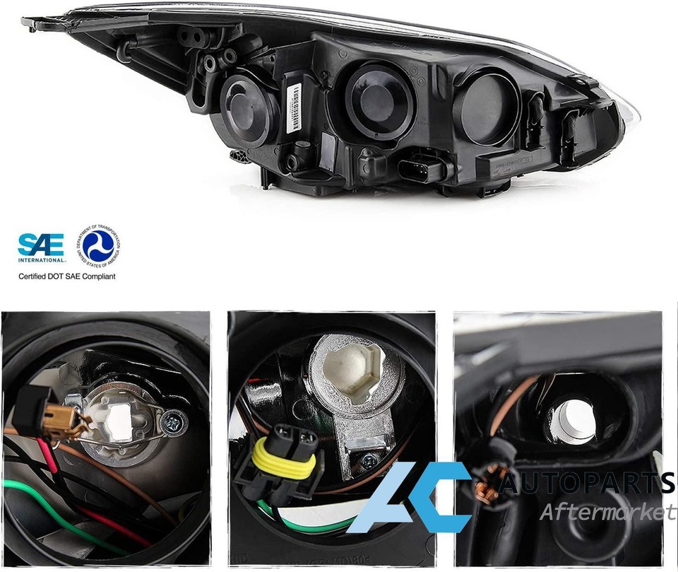 Black Headlights For 2012 2013 2014 Ford Focus ST SE Halogen Headlamp ...