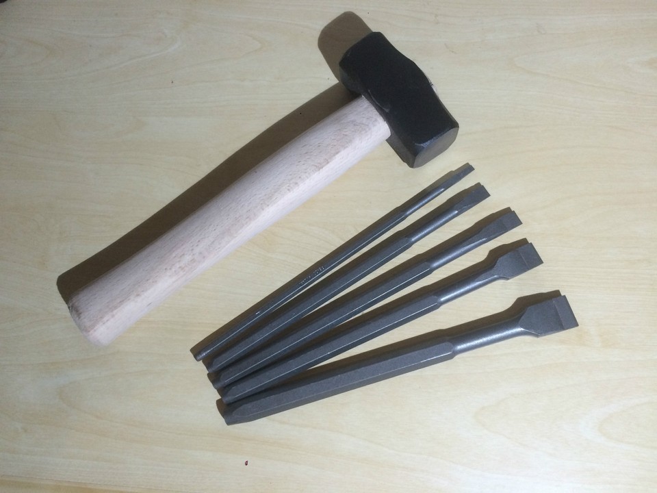 Italian Tungsten Tipped Stone Carving Lettering Chisel Set & Optional ...