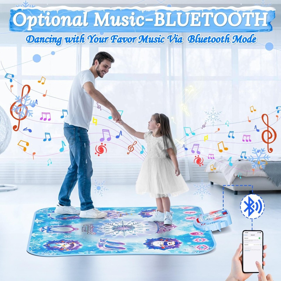 Dance Mat Toys Girl Gift: 8-Button Frozen Dance Pad Wireless Bluetooth ...