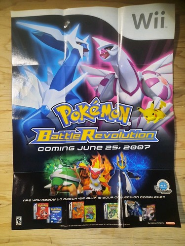 Pokemon Battle Revolution 2007 Nintendo Wii Promo Poster Insert 12x16 ...
