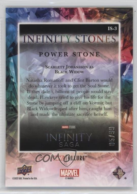 2022 Marvel Allure Gold Power Stone 5/99 Scarlett Johansson as Black ...