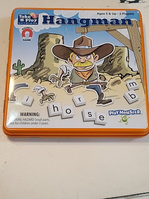 Take N Play Hangman Game Magnetic Tin Case Travel Play Monster 5 ...