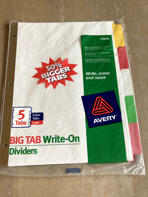 5 Premium IReinforced Write-on Tabs Colored for Ring Binders | eBay