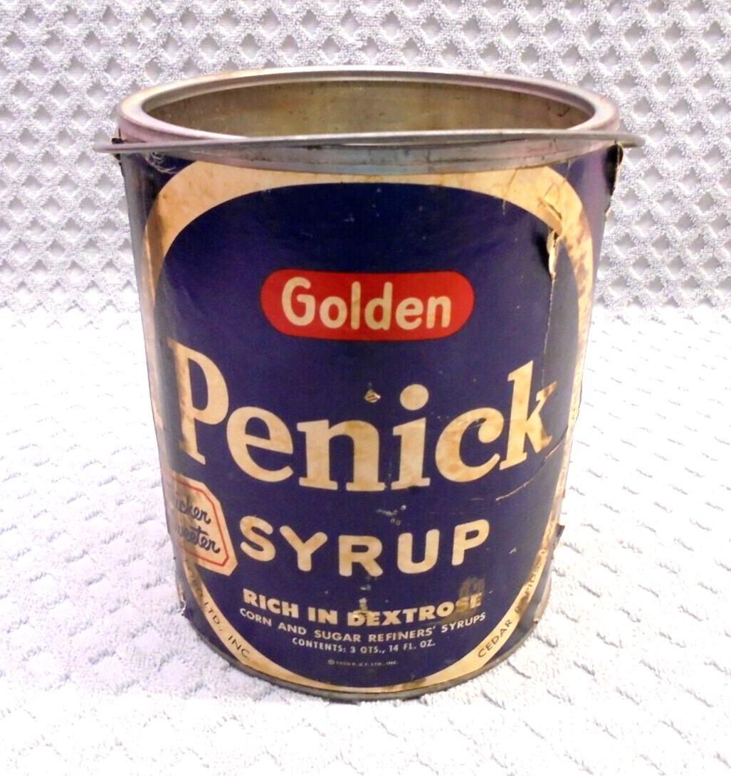 Vintage 1950 Penick Golden Syrup Can Cedar Rapids Iowa New Orleans ...