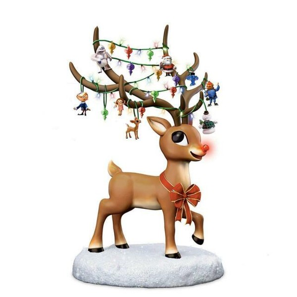 Rudolph The Red Nosed Reindeer Illuminated Musical Figurine Bradford ...