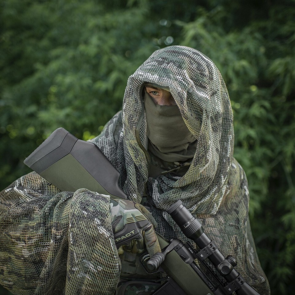 Camouflage M-Tac sniper mesh scarf 250*200 cm multicam MTP Sniper cape ...