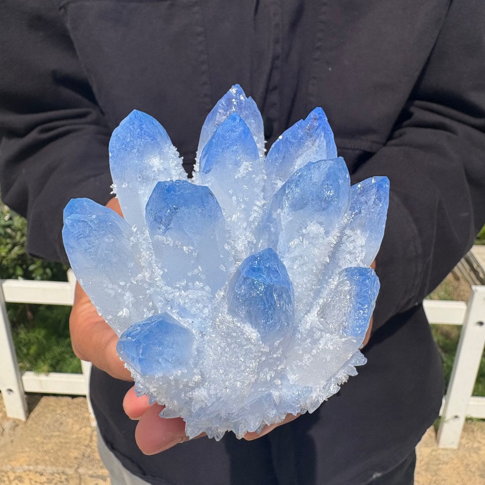 1.3LB New find blue Phantom Quartz Crystal Cluster mineral samples | eBay