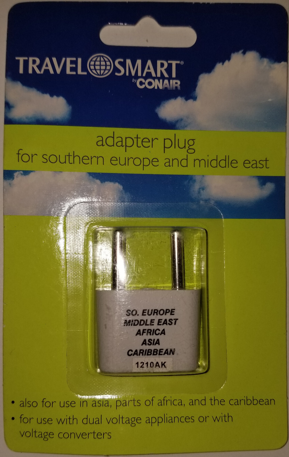 Conair Travel Smart adapter for so. europe, middle east, africa, asia ...