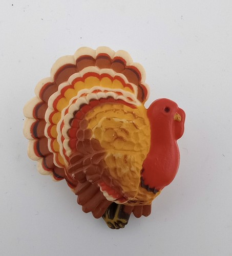 Vintage Hallmark Turkey Thanksgiving Fall Harvest Pin/Brooch Colorful ...