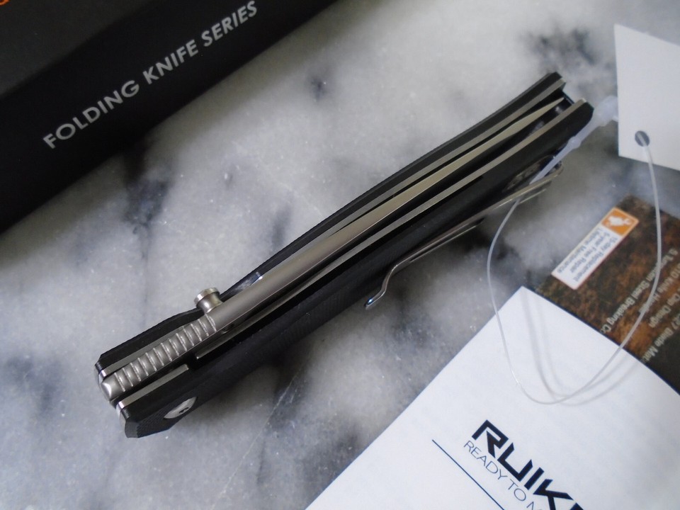 Ruike P661-B Pocket Knife Folder Sandvik 14C28N Steel Black G10 ...