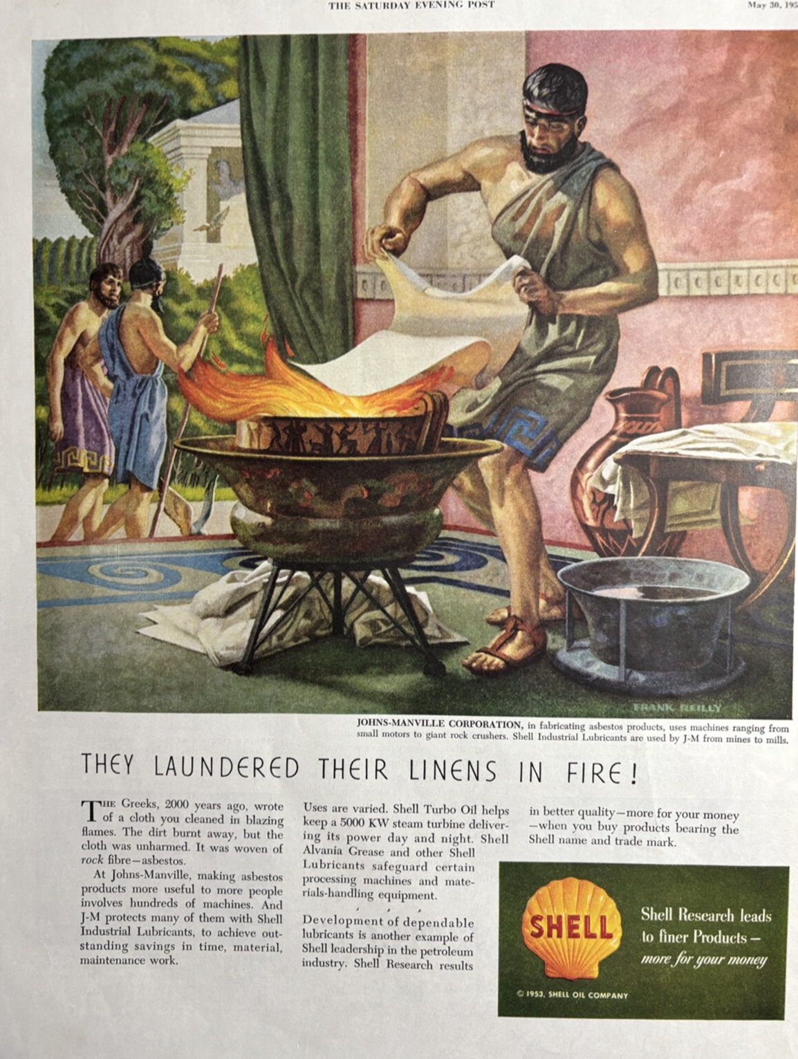 1953 Shell Oil Co Research Johns Manville Corp Frank Reilly Greece VTG ...