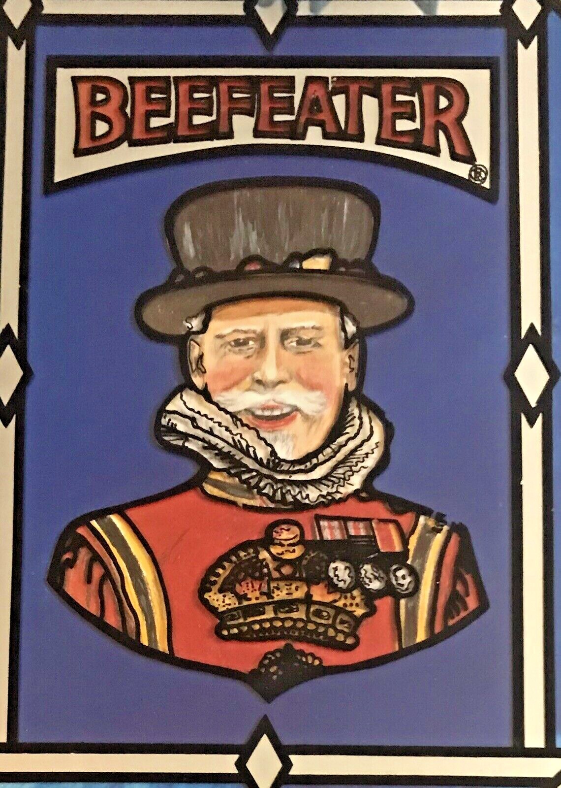 Vintage Beefeater Octagon Mirror Bar Sign 17" x 17" RARE | eBay