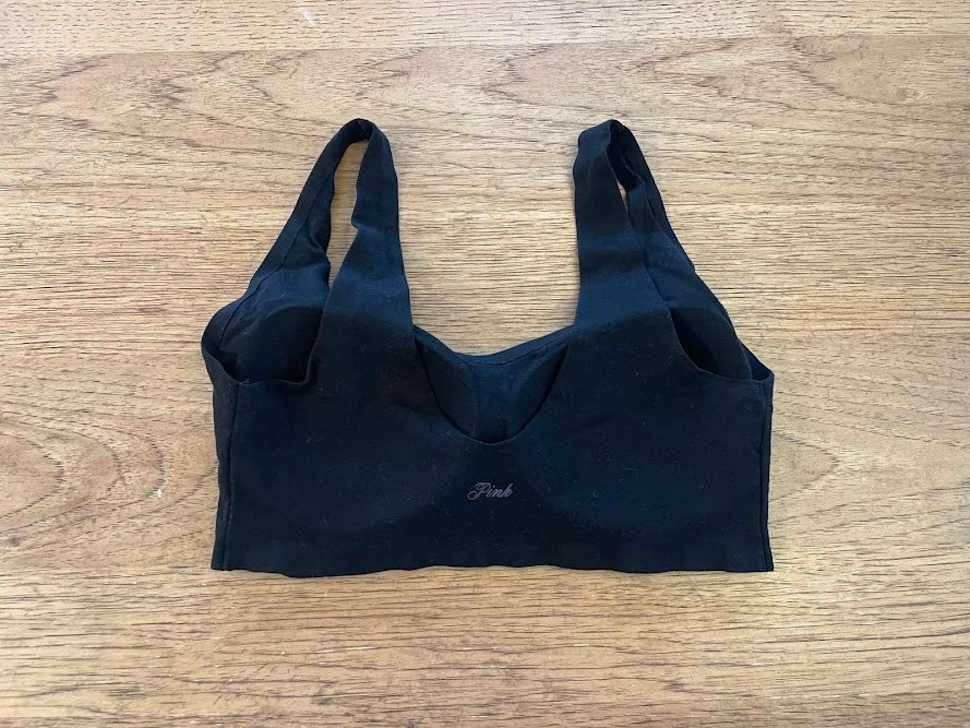 PINK Victoria's Secret Black MEDIUM Base Stretch Cotton Scoop Bralette ...