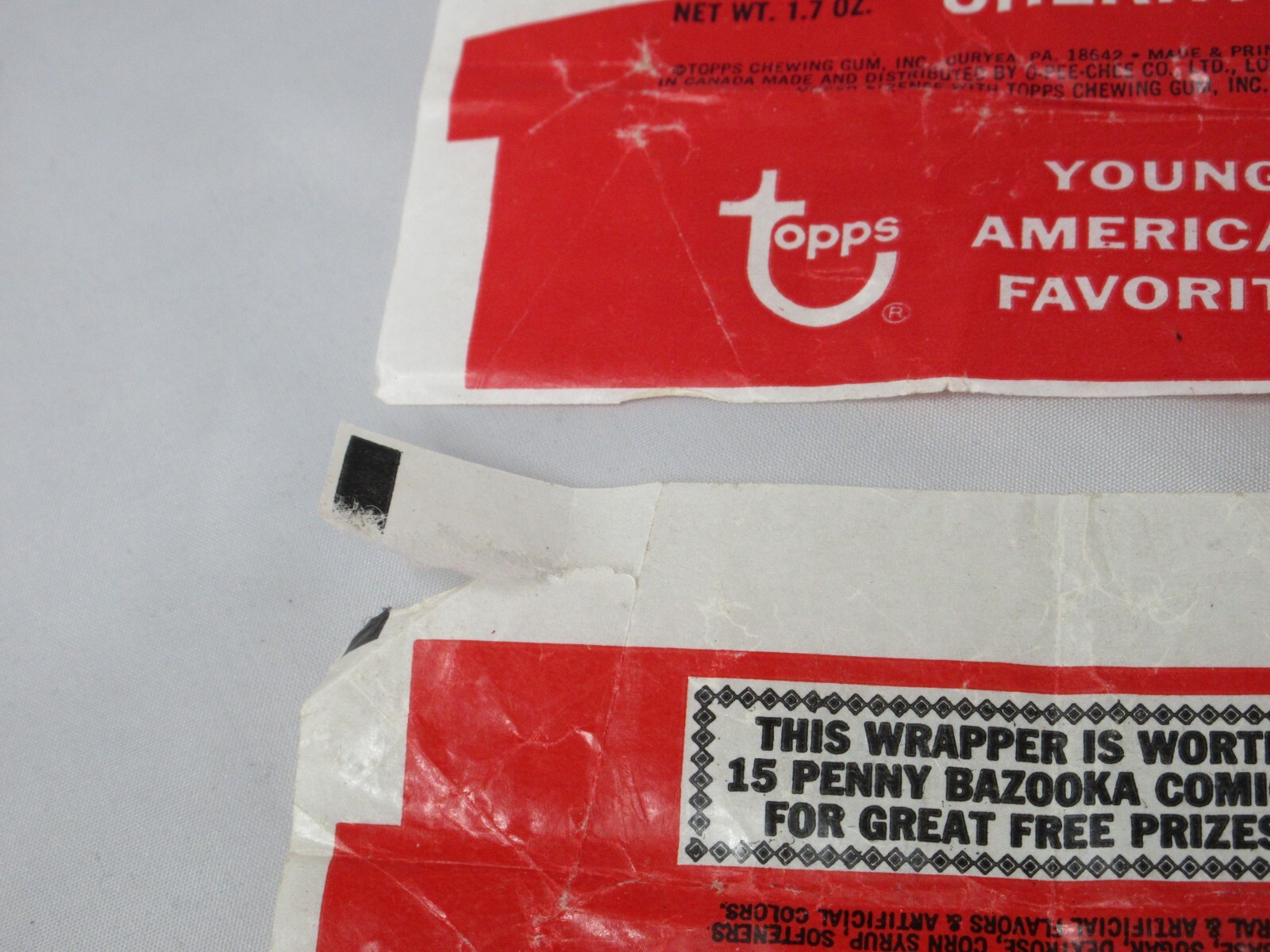 Vintage TOPPS Bazooka Joe Gum Wrapper 1.7oz Lot - CHERRY GRAPE APPLE ...