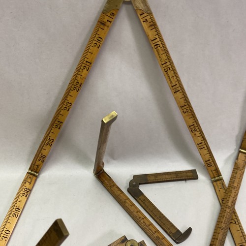 Six Diff Stanley Lufkin Boxwood Brass Carpenters Folding Ruler Lot vtg ...