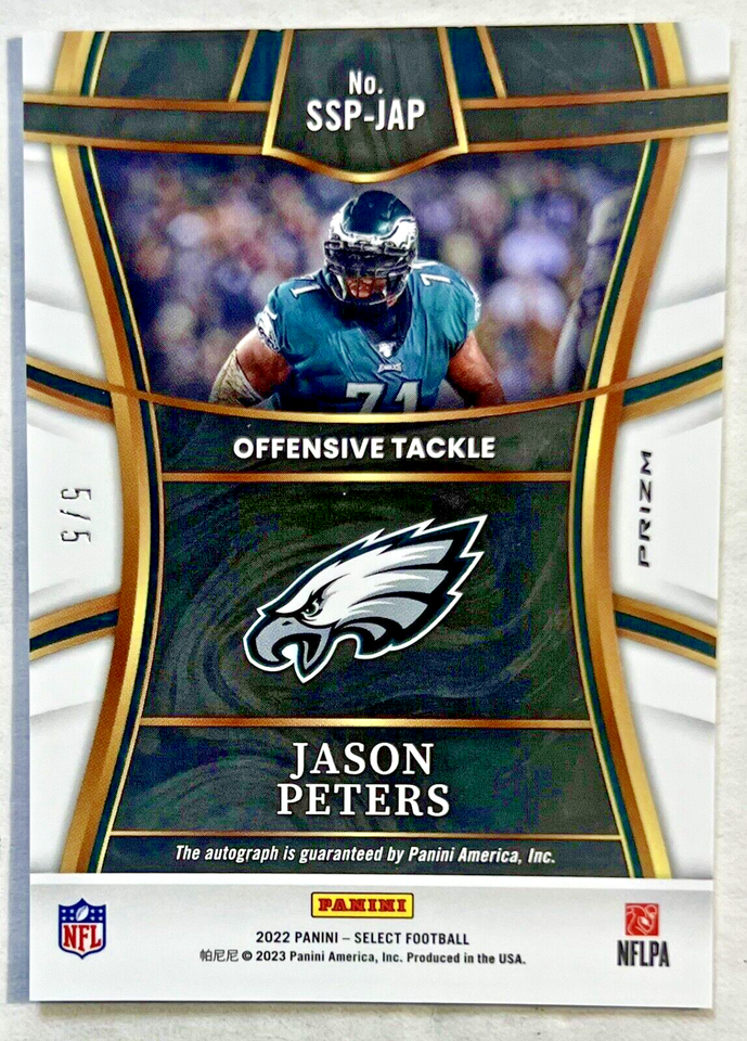 JASON PETERS 2022 Select SIGNATURES Green Shimmer Auto COLOR MATCH SP 5 ...