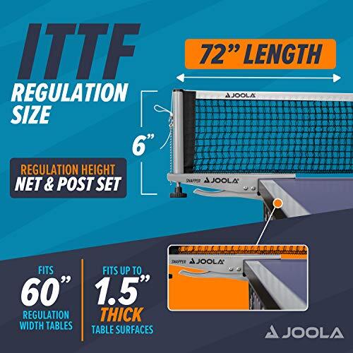 JOOLA Snapper Professional Table Tennis Net and Post Set - Portable and ...
