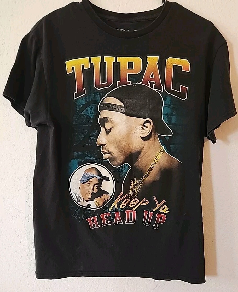 Tupac 2Pac “ Keep Ya Head Up” Black Screen Printed T … - Gem