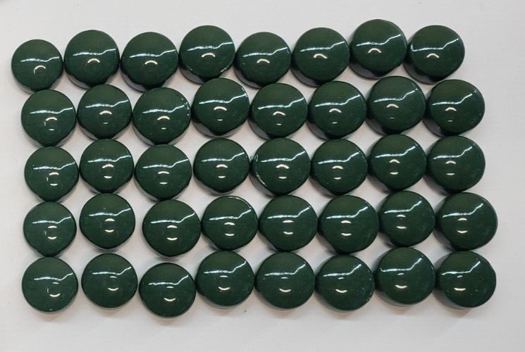 Set of 40 SOLID DARK GREEN Pente Glass Stone Game Pieces part ...