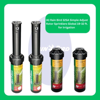4 Rain Bird 32SA Simple Adjust Rotor Sprinklers Global 19-32 ft. for ...