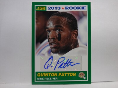 2013 Score Rookie Signatures Quinton Patton #413 Rookie Auto RC | eBay