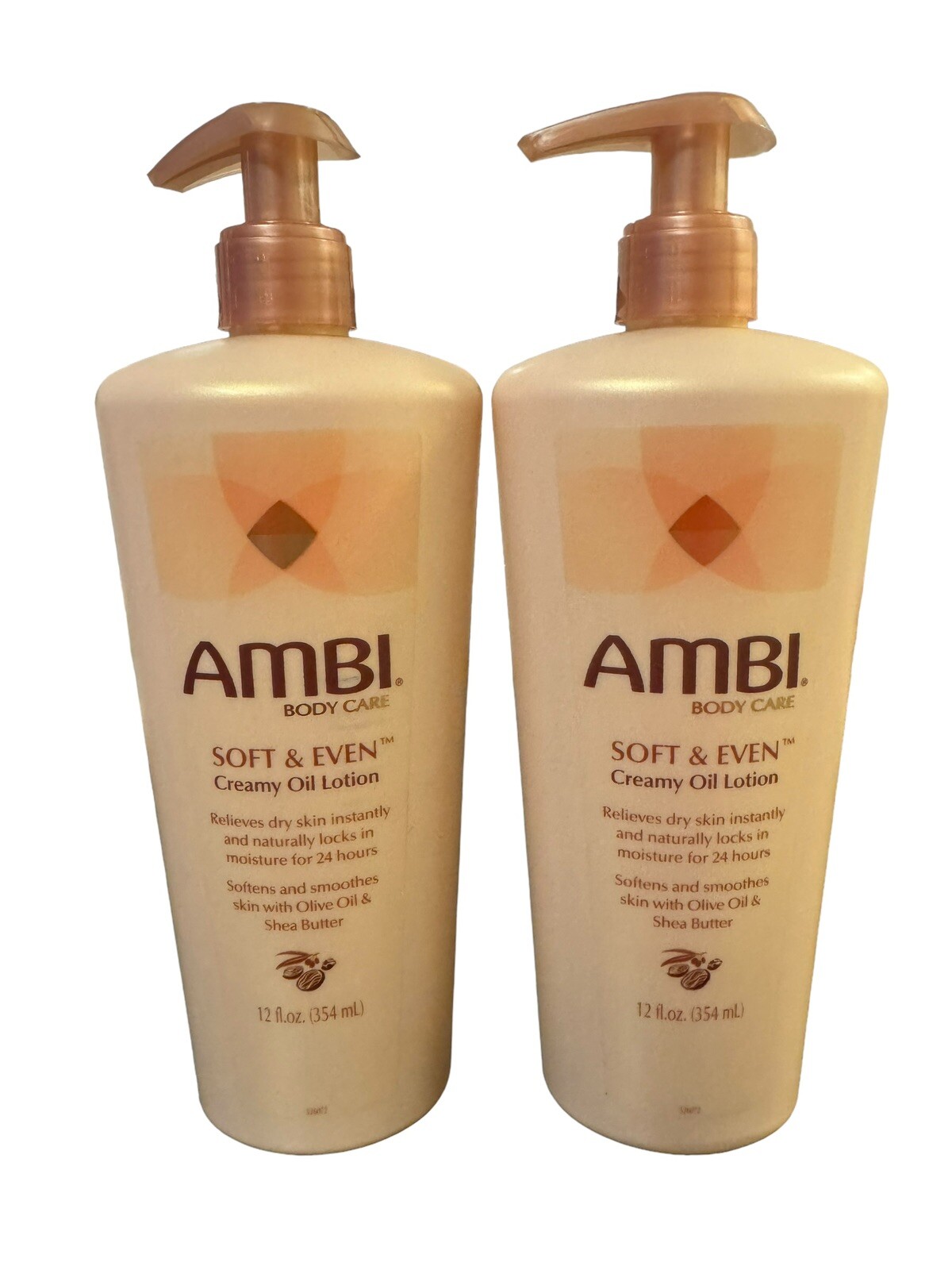 2 Ambi Soft & Even Creamy Oil Lotion 12 Oz Olive Oil + Shea Butter ...