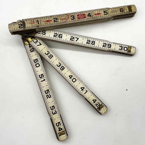 Vtg Lufkin Ruler White Wood Folding 72" Measuring Tool Lock Joints ...