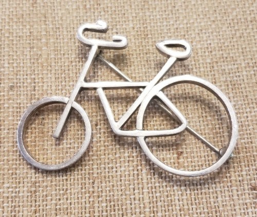 Vintage Sterling Silver Bike Bicycle Brooch Pin Taxco Mexico Cycle ...