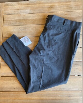 ASOS Design Slim Fit Suit Pants Grey Flat Front Concealed Fly Mens ...