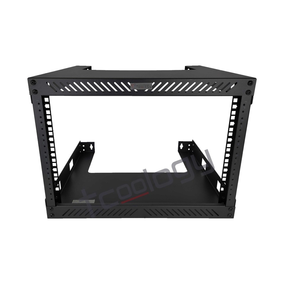 TCoology 6U Wall Mount Open Frame 19'' Server Rack Threaded 17.5 Inch ...