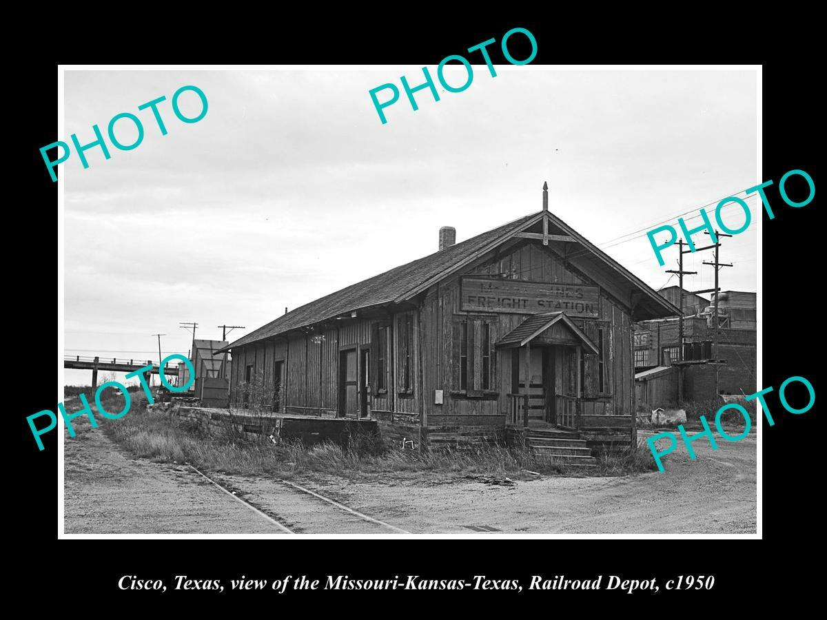 OLD 8x6 HISTORIC PHOTO OF CISCO TEXAS VIEW OF THE RAILROAD STATION ...