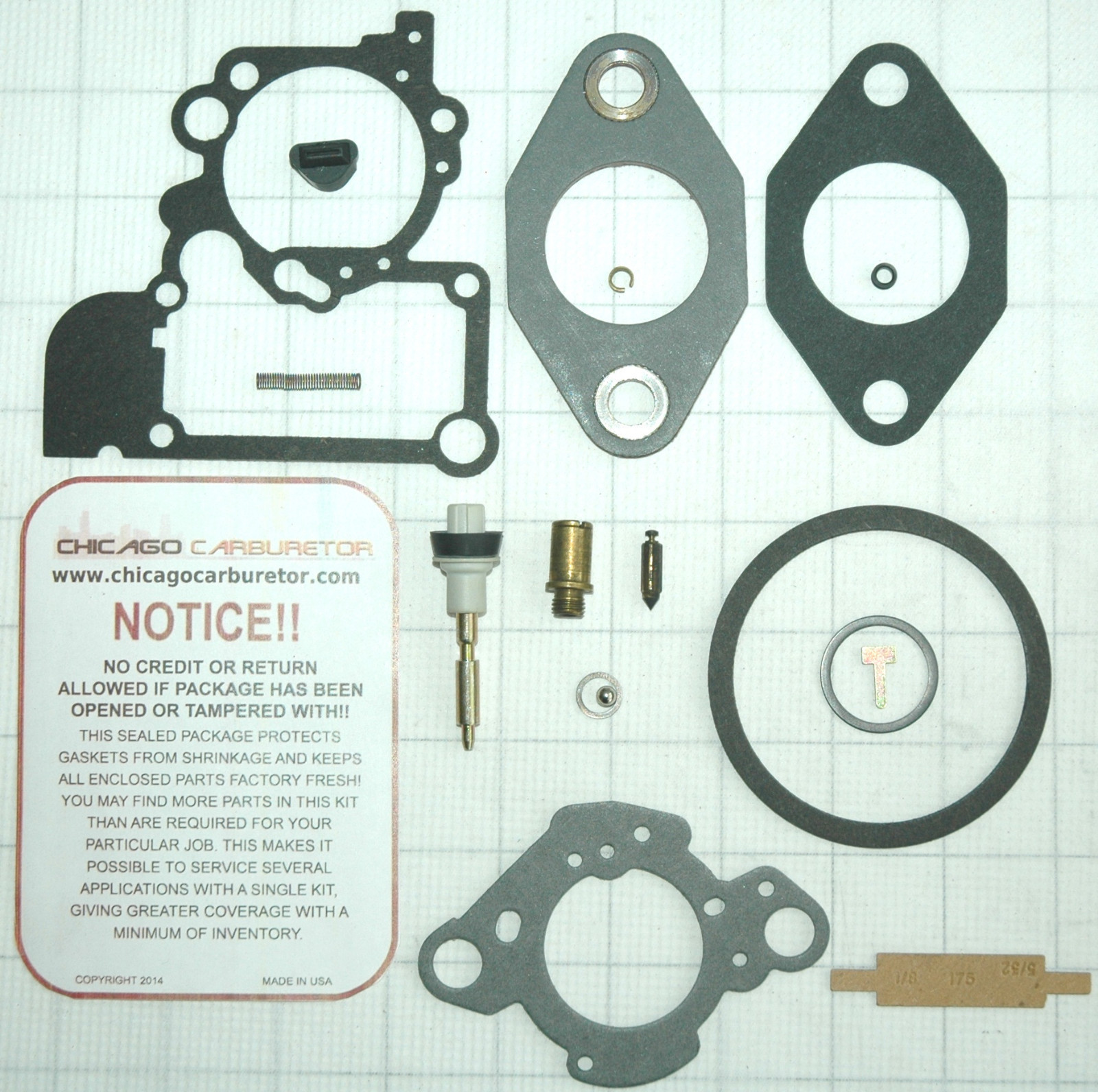 1976-78 CARB KIT CHEVROLET 85" 1.4 & 98" 1.6L ENGINES 1 BARREL 1ME ...