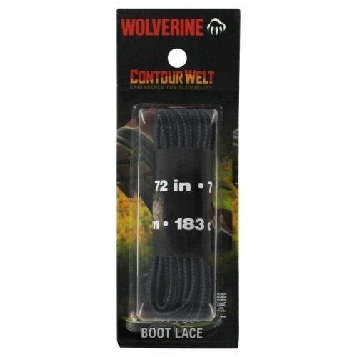 Wolverine Contour Welt Boot Laces 63" Black (1 Pair) - W69642 63" Black ...