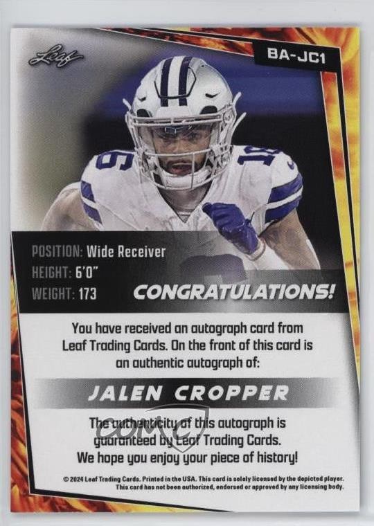 2024 Leaf Auto Blue Jalen Cropper #BA-JC1 Auto | eBay