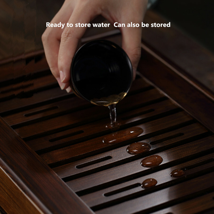 Natural Hard Bamboo Rectangle Round Tea Tray Gongfu Tea Tray Serving ...