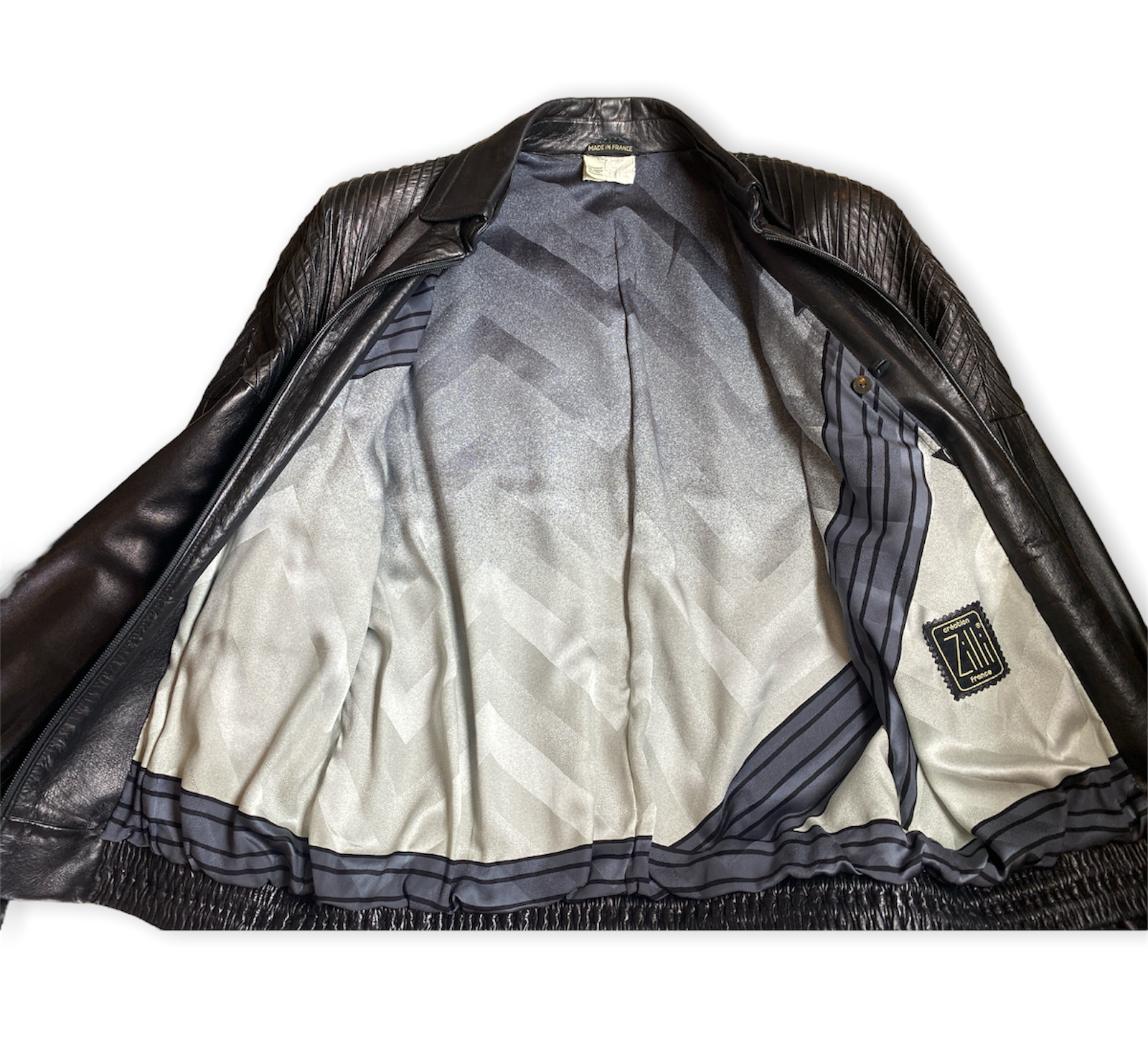 Zilli "Jazy" Black Lambskin Leather Vintage Jacket EU 52+ Garment Bag ...