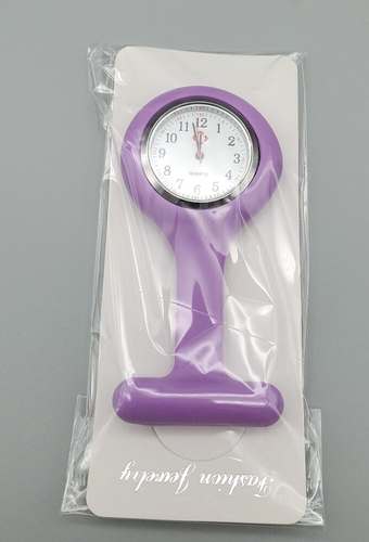 Nurses Watch Pin Brooch Silicone Lavender Jelly Cover Quartz Fashion ...