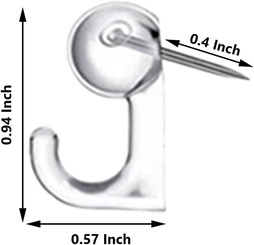 Push Pin Hooks 50 Pcs - Plastic Push Pins for Wall Hangings, Decorative ...