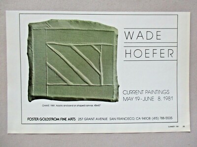 Wade Hoefer Art Gallery Exhibit PRINT AD - 1981 | eBay