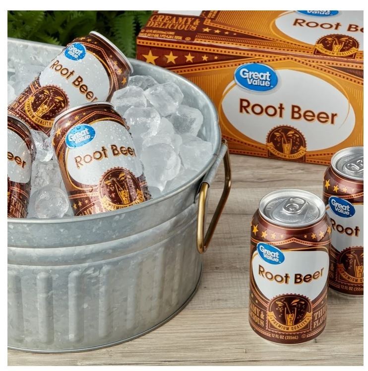 Great Value Root Beer Soda Pop, 12 fl oz, 12 Pack Cans 2PACK | eBay