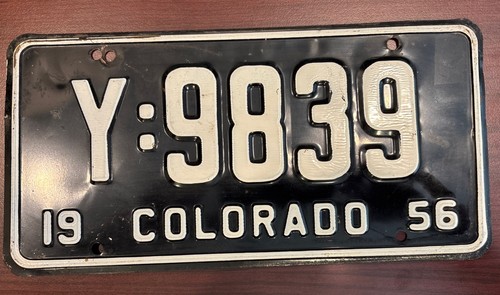 Vintage 1956 Black Colorado License Plate With White Letters | eBay