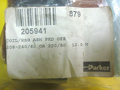 * NEW PARKER SOLENOID VALVE COIL 208-240 Volt 879 205941 ...........XT ...