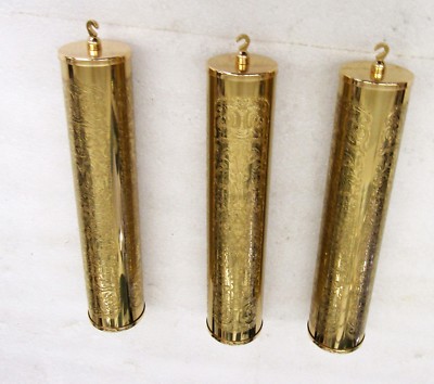 NEW GERMAN G/F POLISHED SOLID BRASS 50mm x245mm FANCY ENGRAVED WEIGHT ...